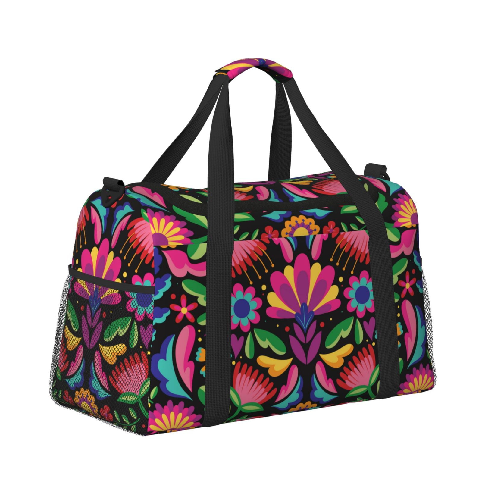 Ratiio Colorful Floral Embroidery Mexican Pattern Hand Travel Bag ...