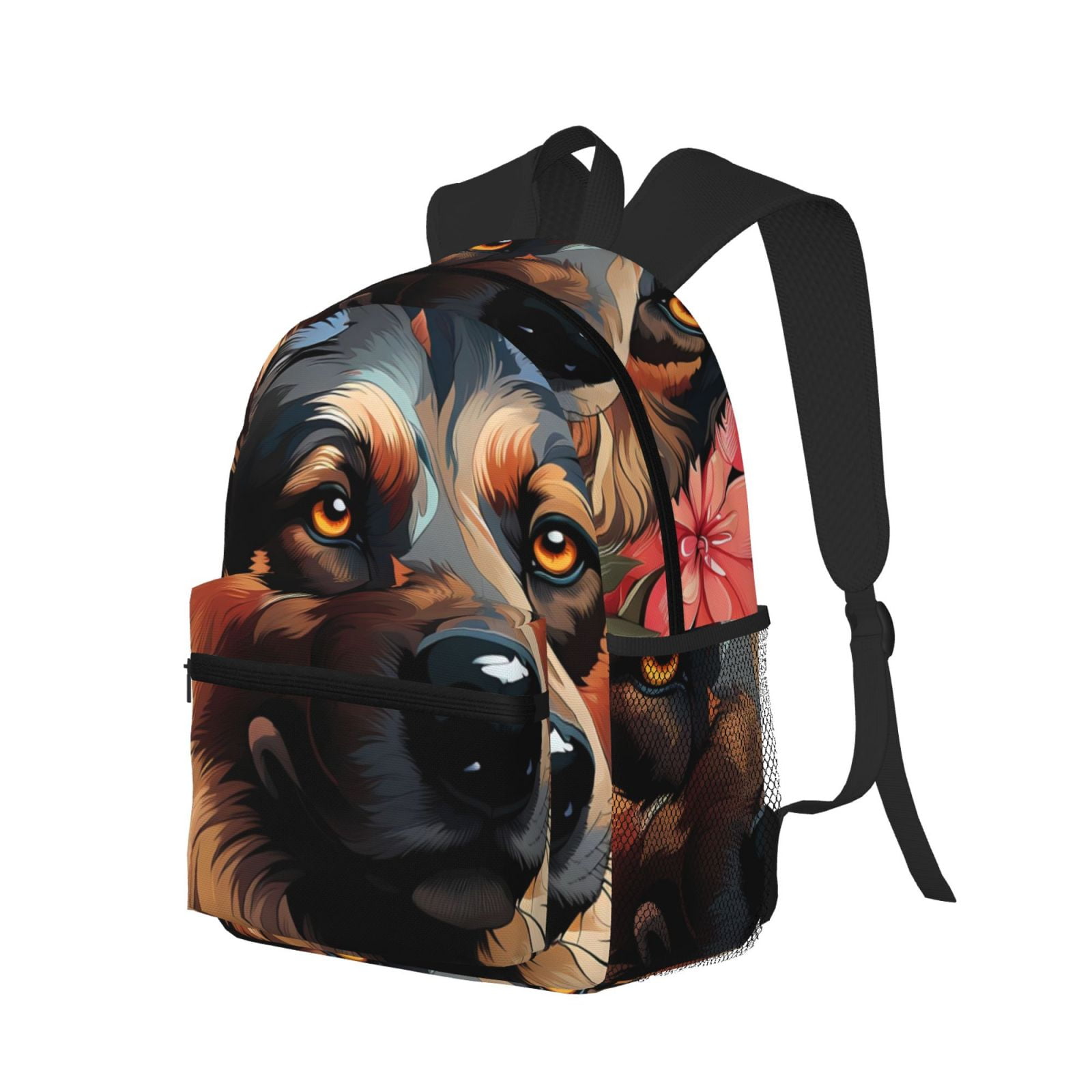 Ratiio Colorful Flower German Shepherd Print Casual Backpack for Men ...
