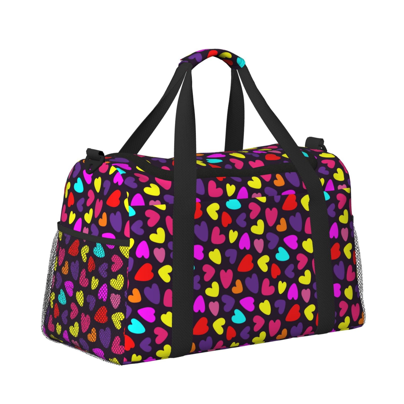 Ratiio Colorful Hearts Pattern Hand Travel Bag, Weekender Carry On for ...