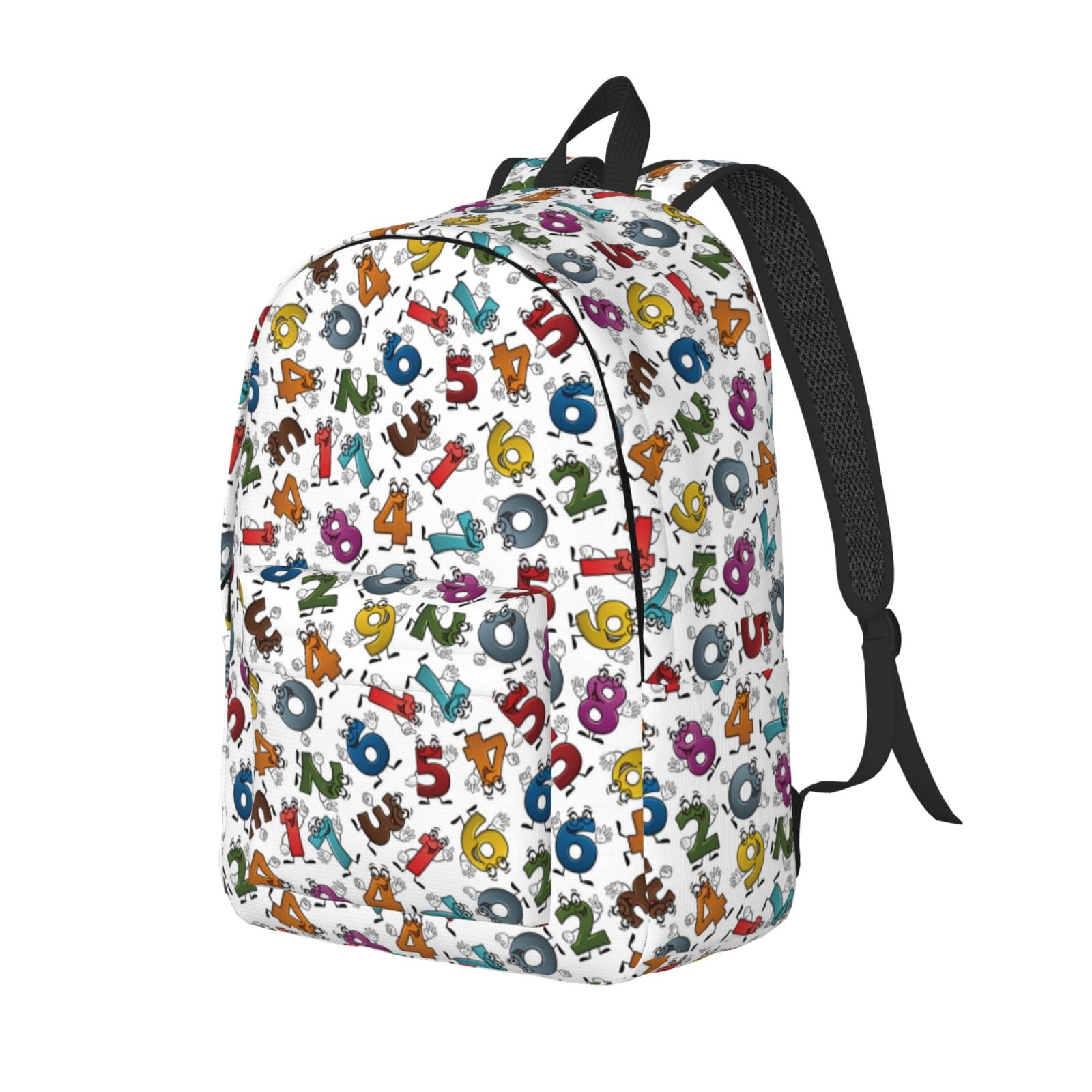 Ratiio Colorful Numbers Print Canvas Backpack for Women & Men Retro ...
