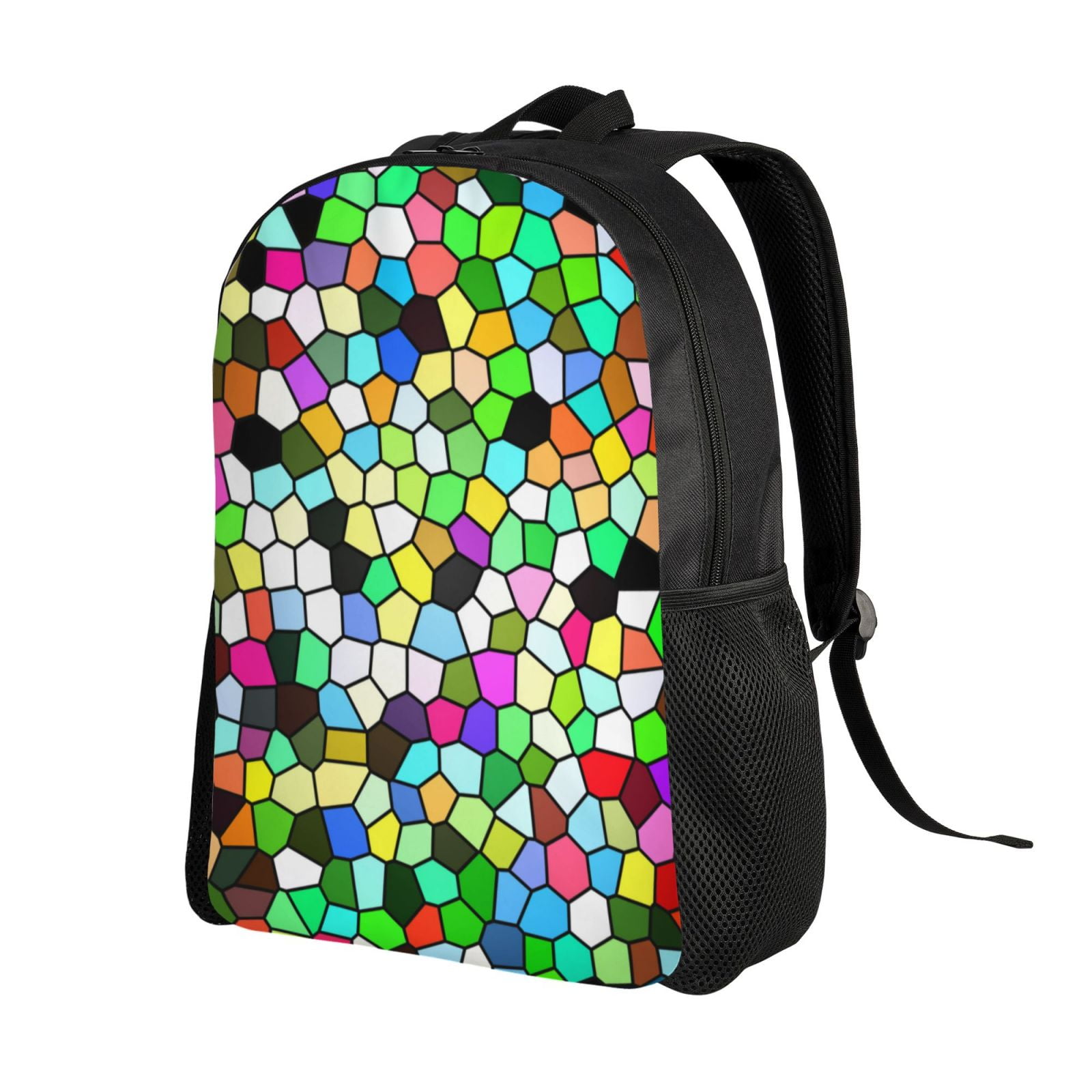 Ratiio Colorful Tie Dye Stained Glass Print Backpack with Padded 15 ...