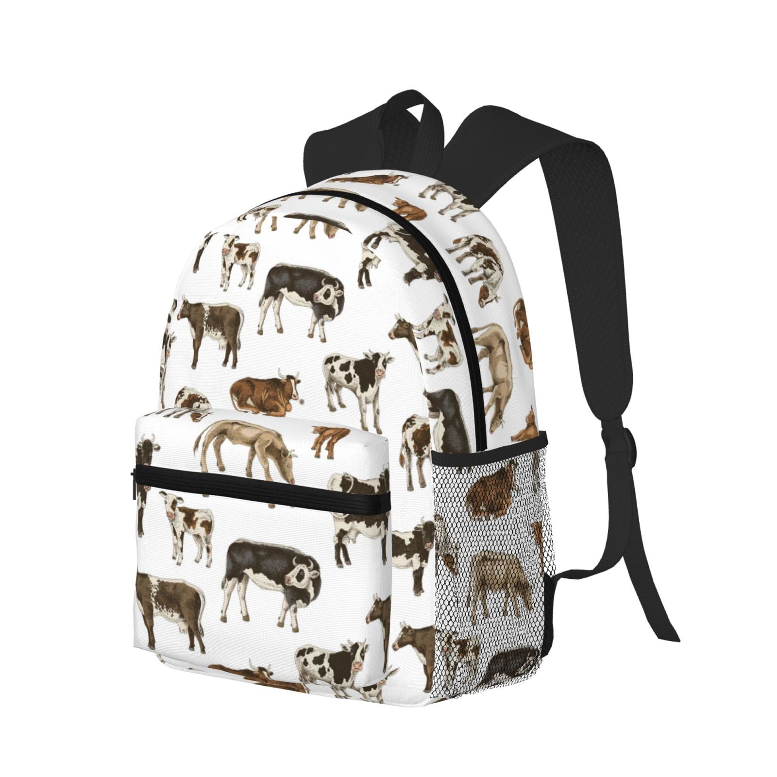 Ratiio Cow Print Casual Backpack for Men and Women, Water Resistant ...