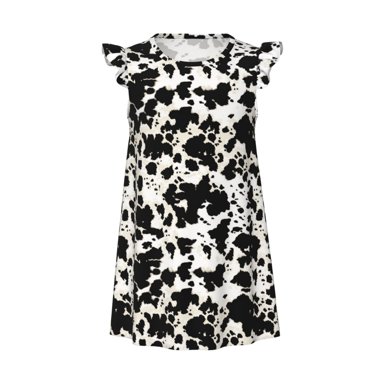 Ratiio Cow Skin 1 Print Girls Nightgowns, Princess Pajama Dresses for ...