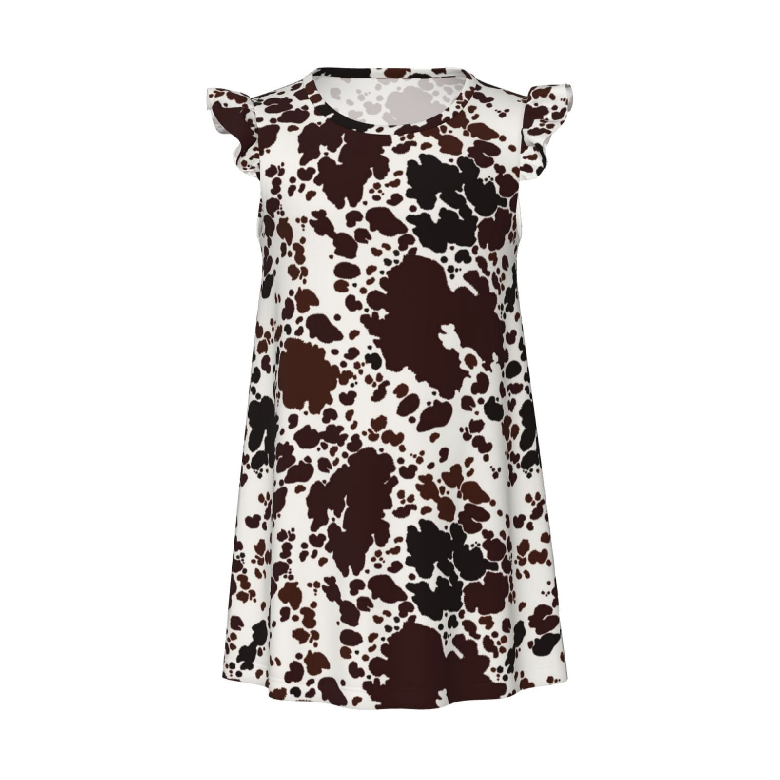 Ratiio Cow Skin Print Girls Nightgowns, Princess Pajama Dresses for ...