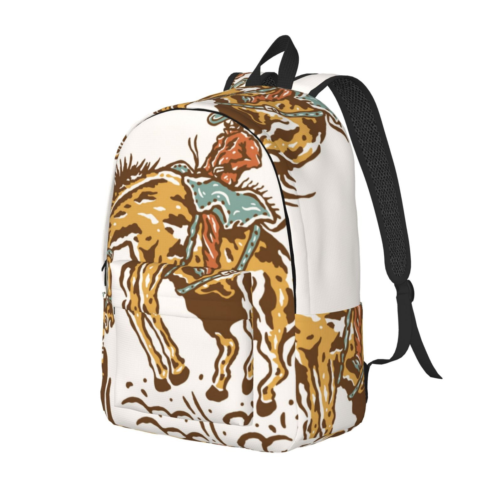 Ratiio Cowboy Up Vintage Wild West Print Canvas Backpack for Women ...