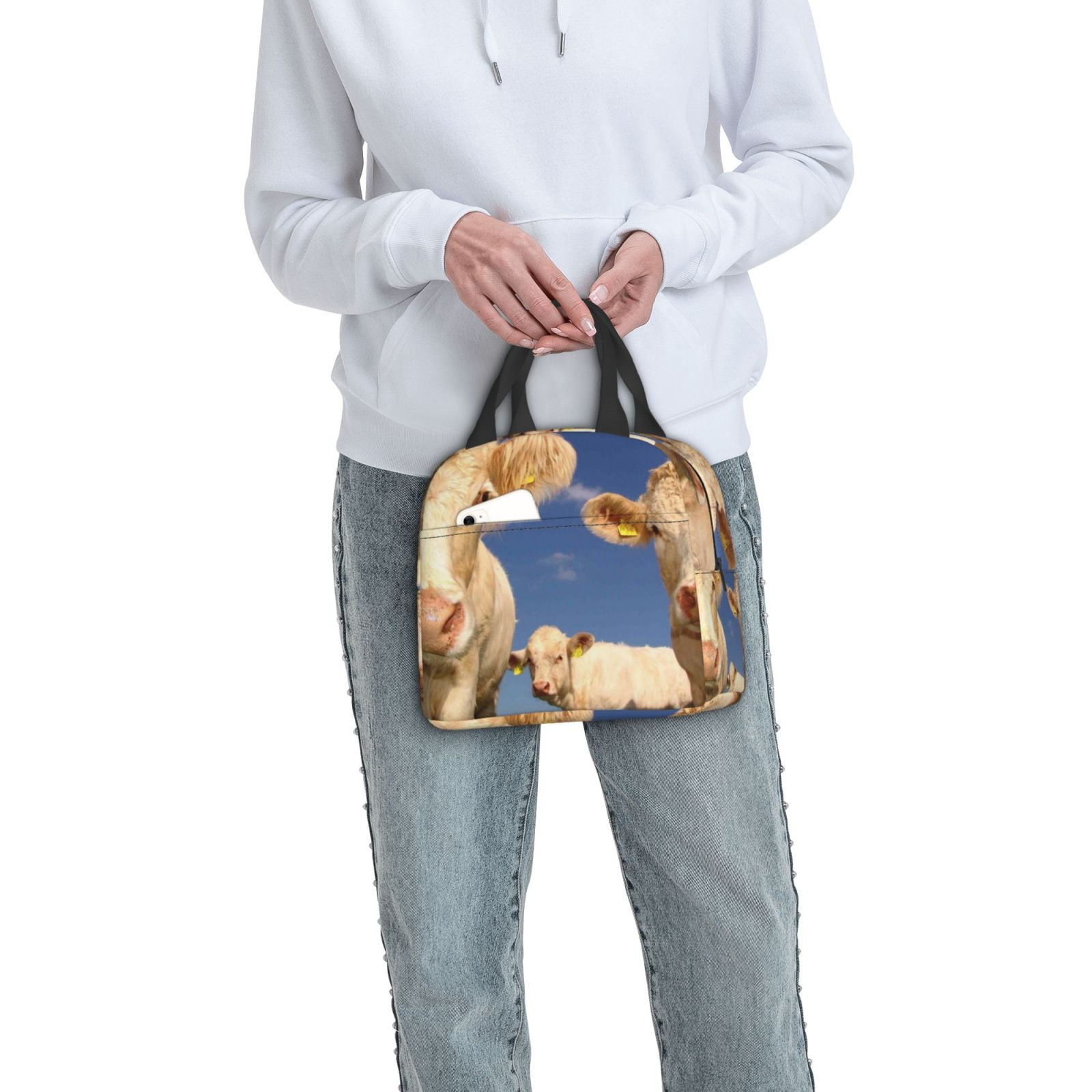 Ratiio Cows Cattles Print Lunch Bag Lunch Box Insulated Lunch Bag Adult ...