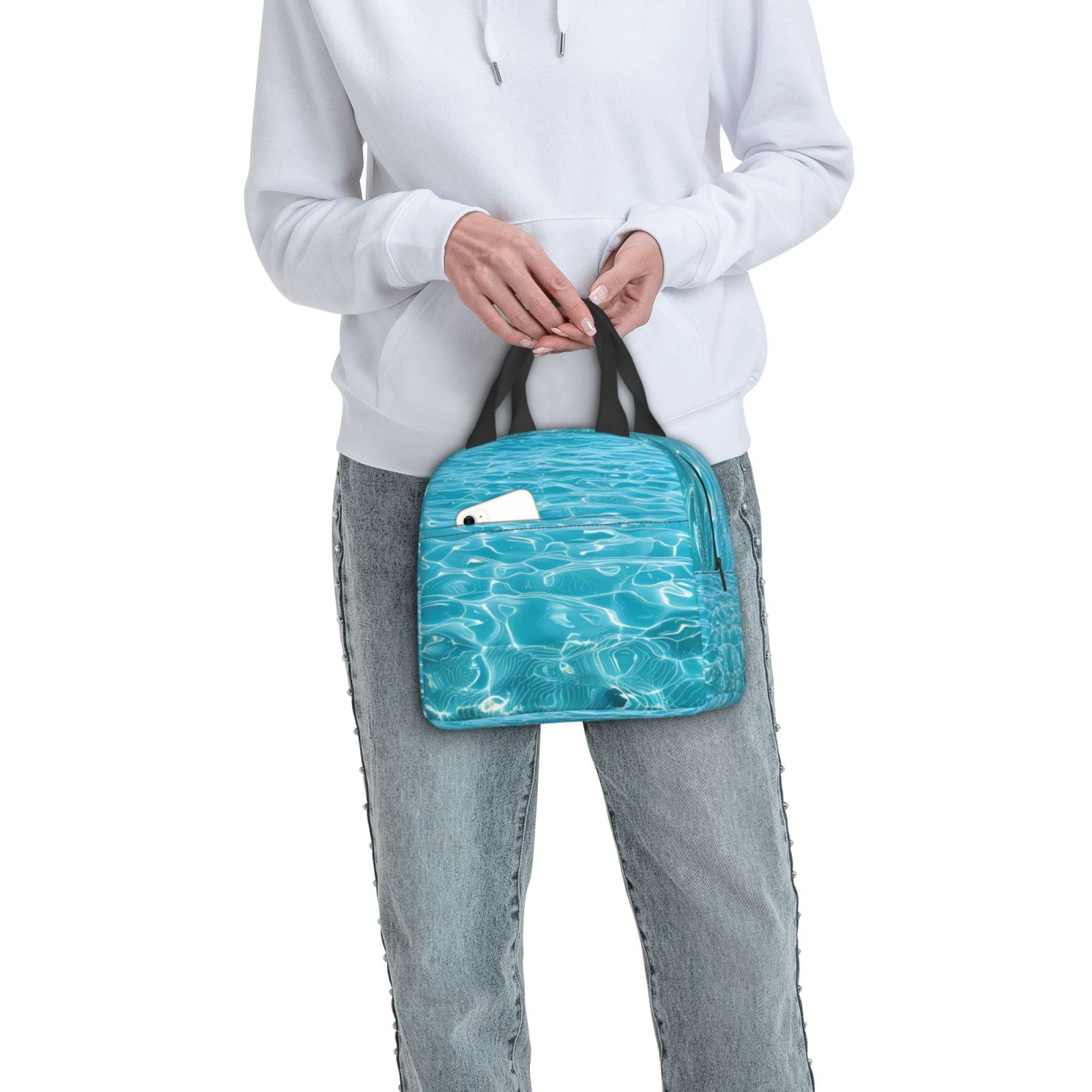 Ratiio Crystal Clear Ocean Waves Print Lunch Bag Lunch Box Insulated Lunch Bag Adult Lunch Box ...