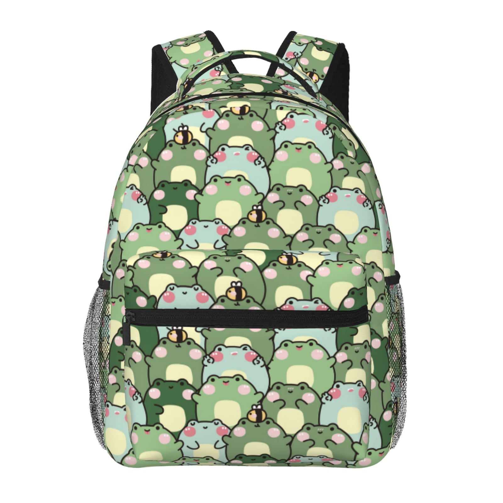 Ratiio Cute Frog Print Eco-Friendly Casual Backpack, Water-Resistant ...