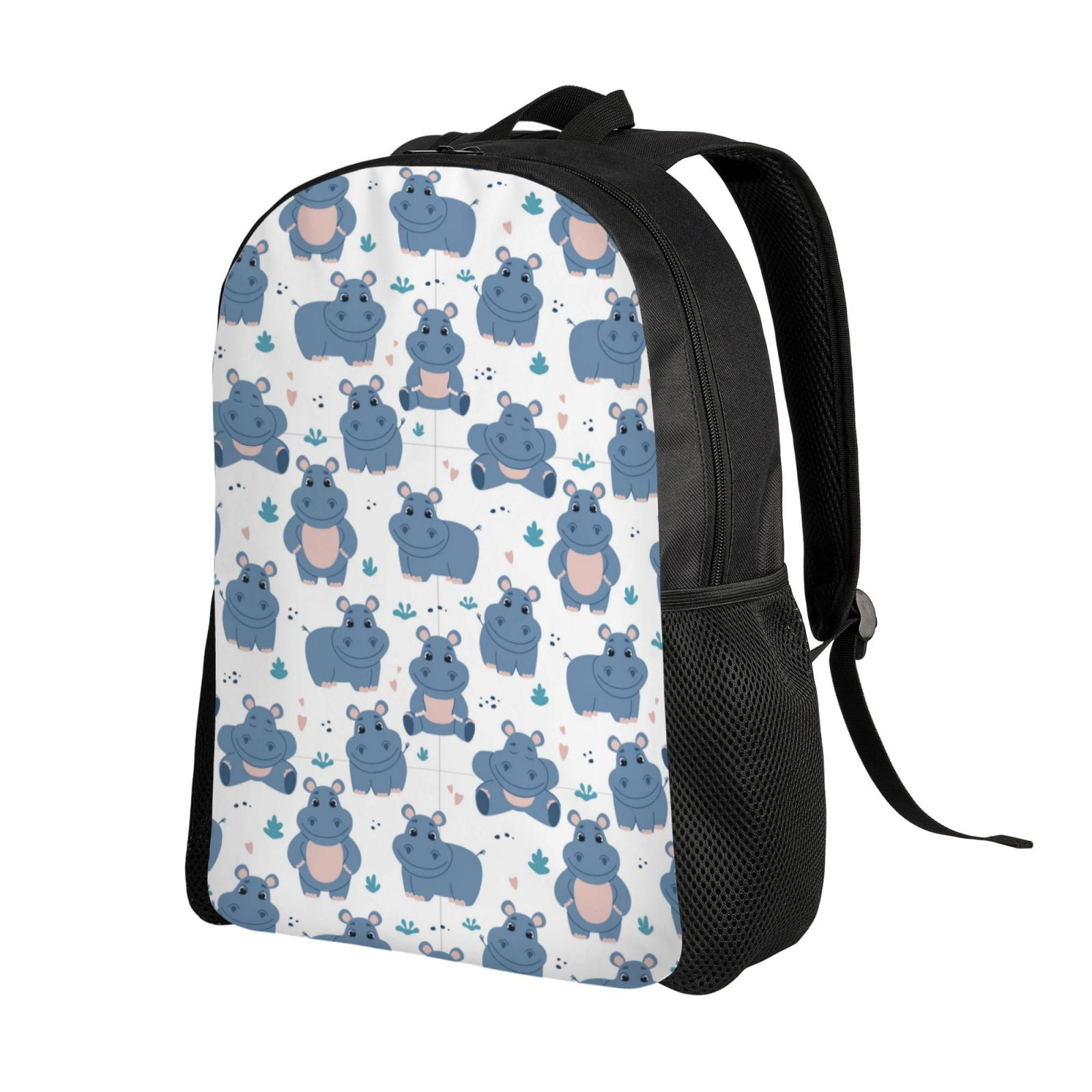 Ratiio Cute Hippos Print Backpack with Padded 15-inch Laptop Sleeve ...