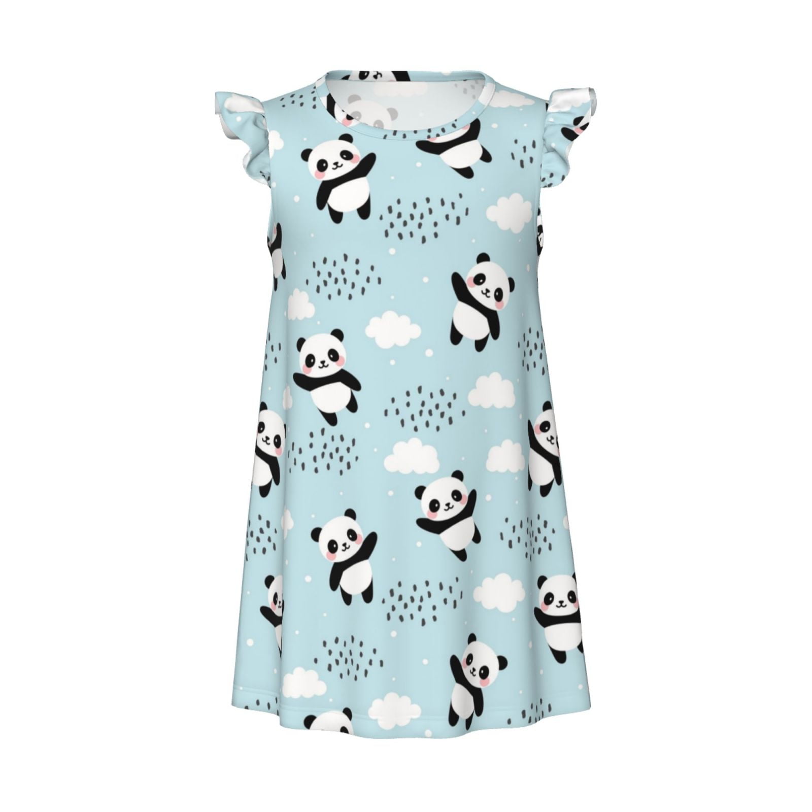 Ratiio Cute Panda Bear Print Girls Nightgowns, Princess Pajama Dresses ...