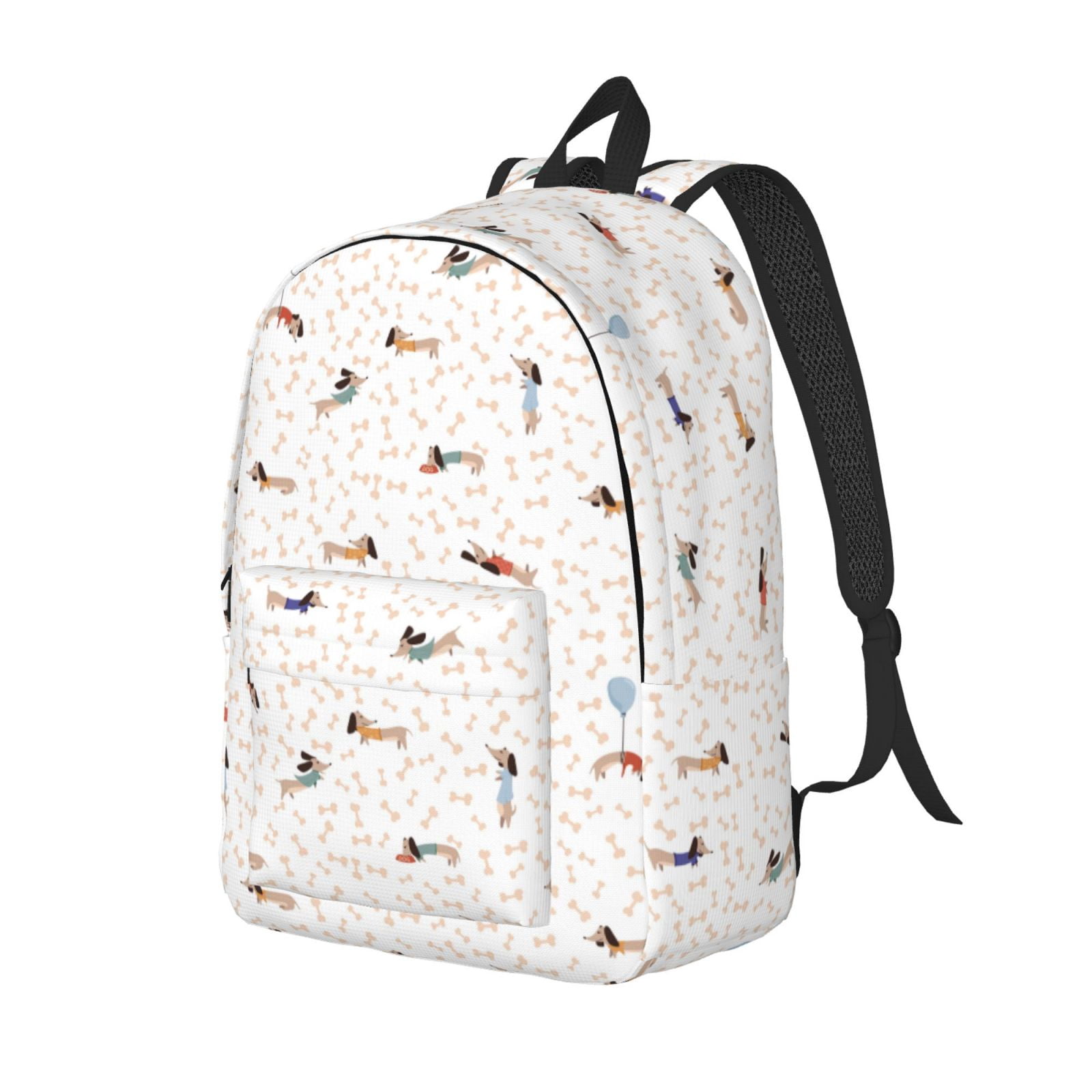 Ratiio Dachshund Dog Puppy Print Canvas Backpack for Women & Men Retro ...