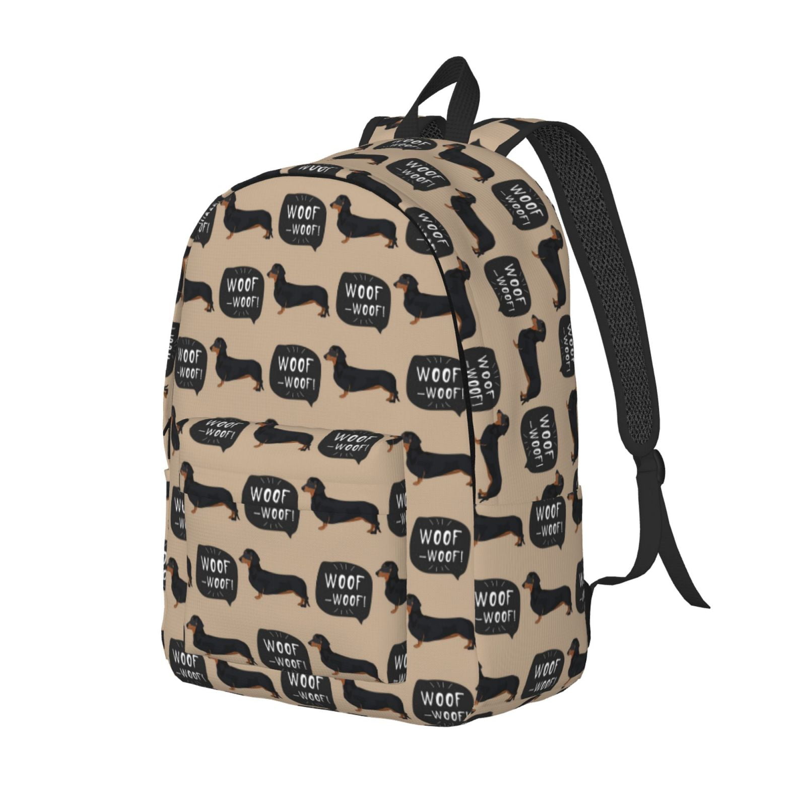 Ratiio Dachshund Dog Woof Print Canvas Backpack for Women & Men Retro ...