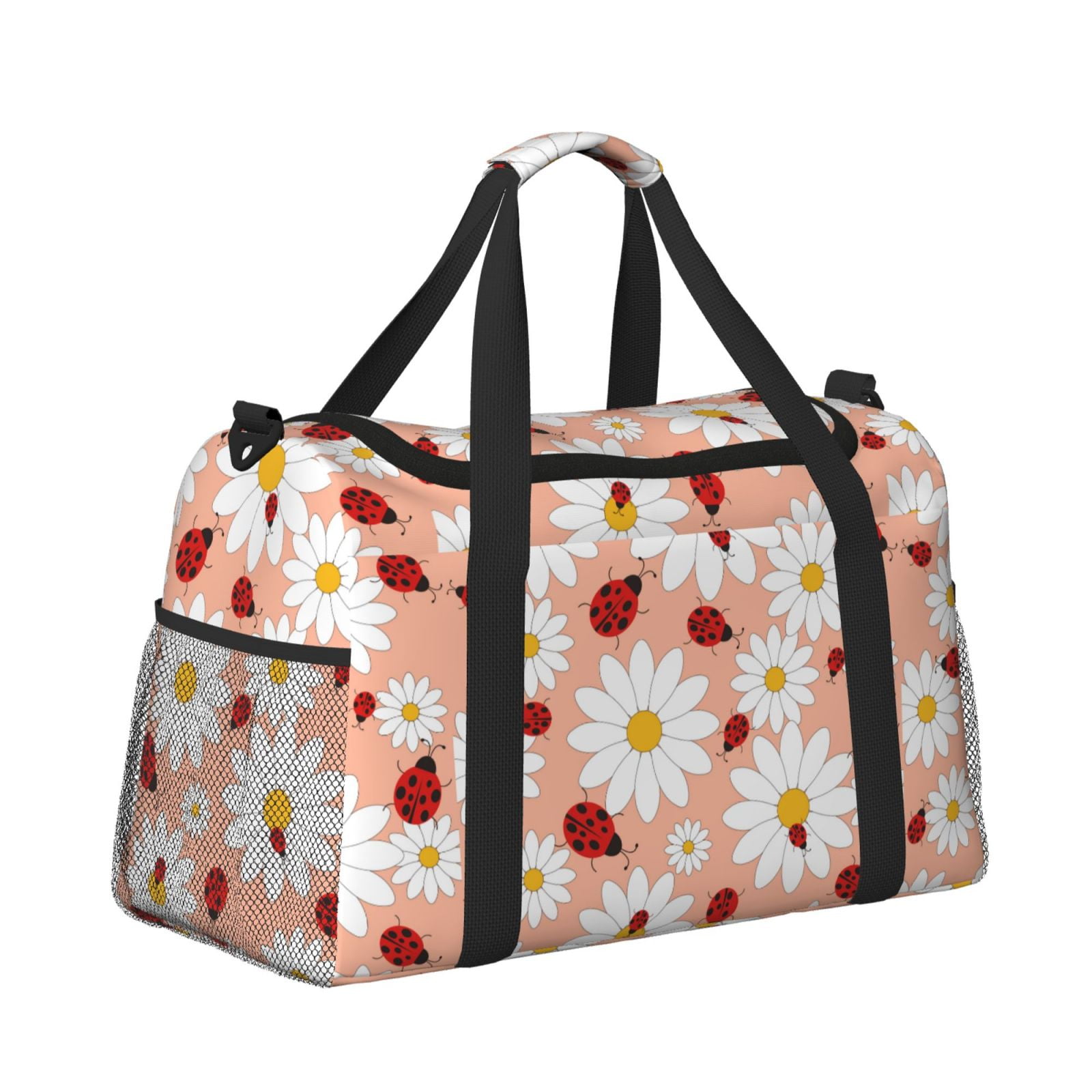 Ratiio Daisy and Ladybug Pattern Hand Travel Bag, Weekender Carry On ...