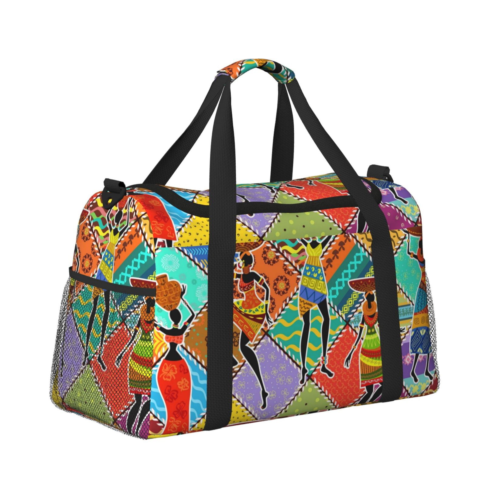 Ratiio Dancing African Womans Pattern Hand Travel Bag, Weekender Carry ...
