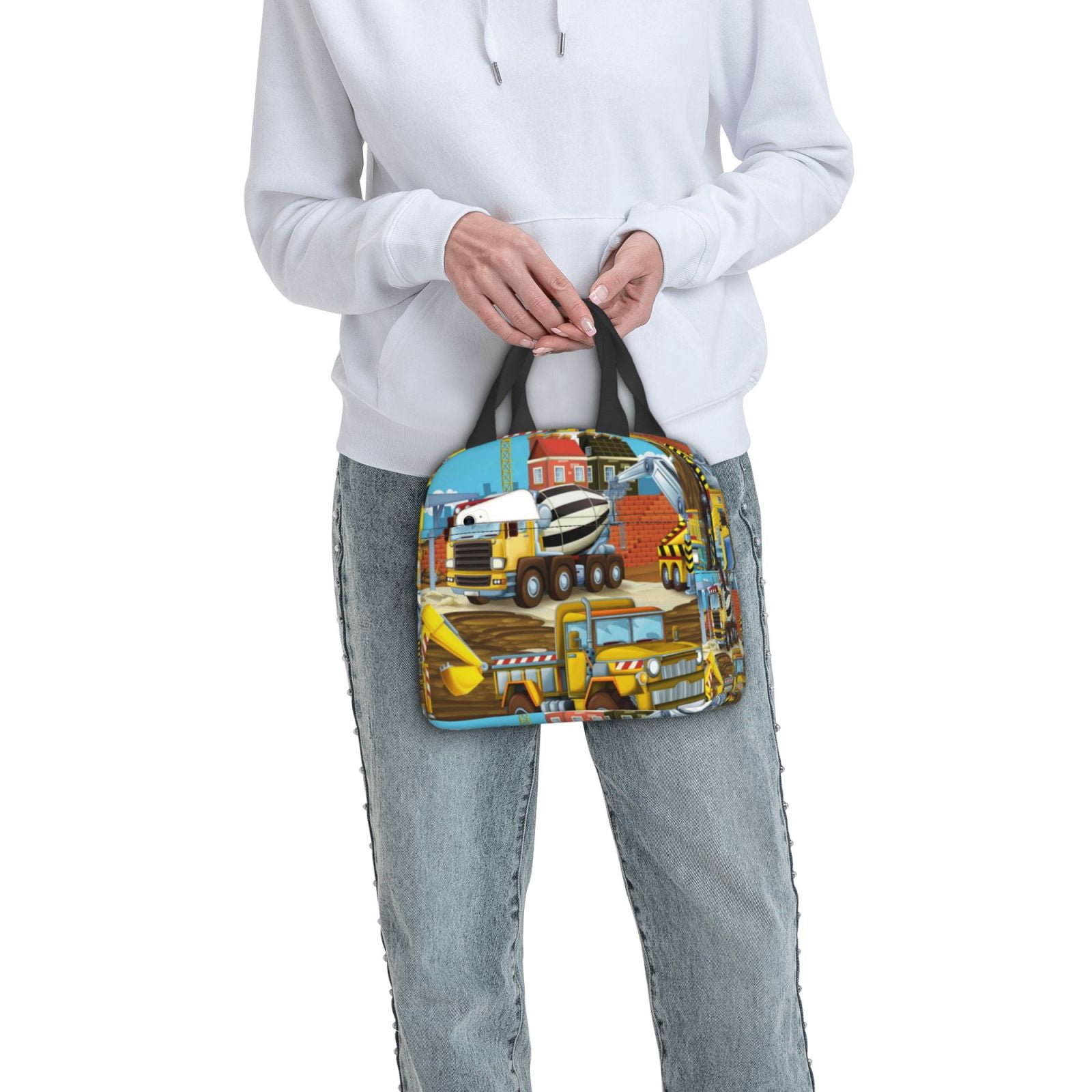 Ratiio Different Construction Site Vehicles Print Lunch Bag Lunch Box ...