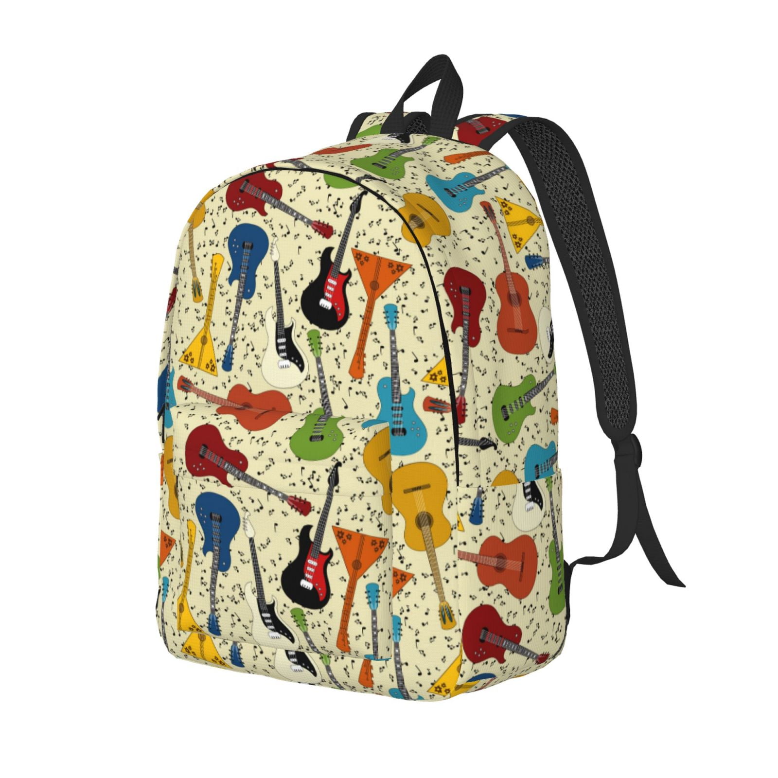 Ratiio Different Kind Of Guitars Print Canvas Backpack for Women & Men ...