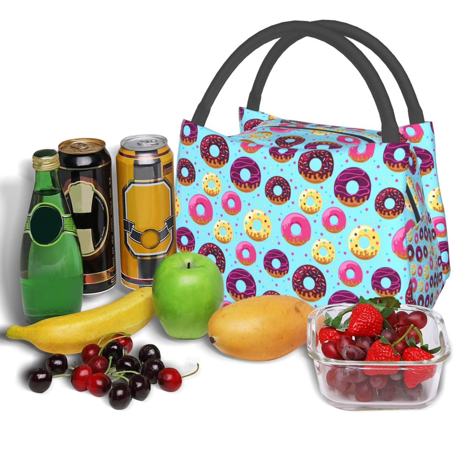 Ratiio Donuts Pattern Portable Insulation Lunch Bag, Insulated Food ...
