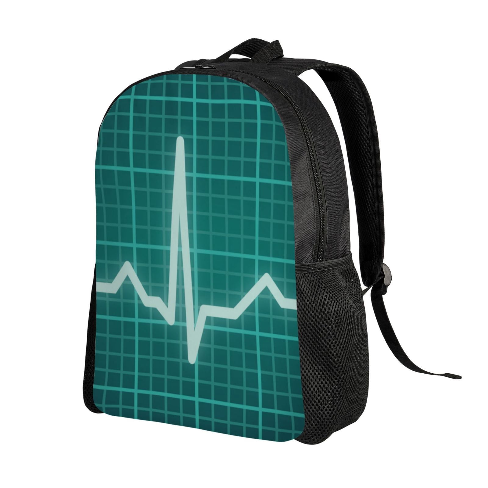 Ratiio ECG Wave Print Backpack with Padded 15-inch Laptop Sleeve ...