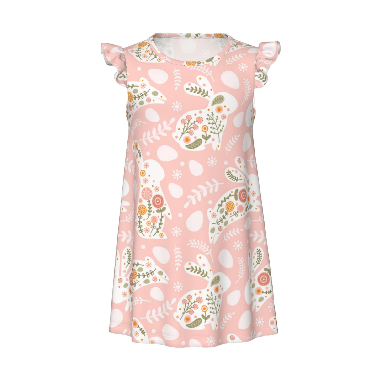 Ratiio Easter Bunny Print Girls Nightgowns, Princess Pajama Dresses for ...