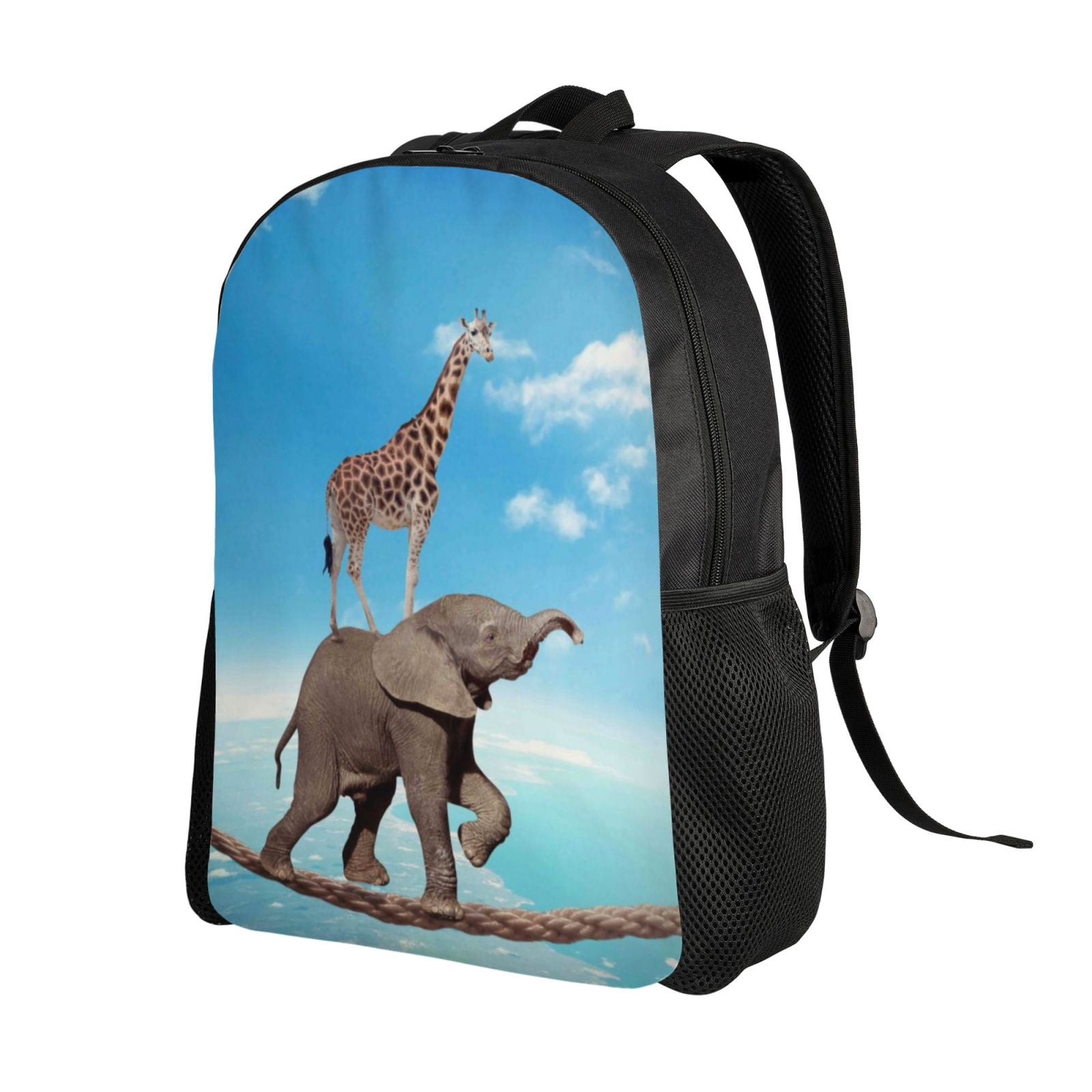Ratiio Elephant Giraffe Print Backpack with Padded 15-inch Laptop ...