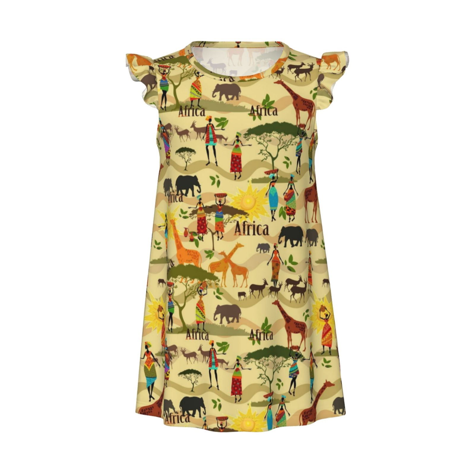 Ratiio Ethnic African Print Girls Nightgowns, Princess Pajama Dresses ...