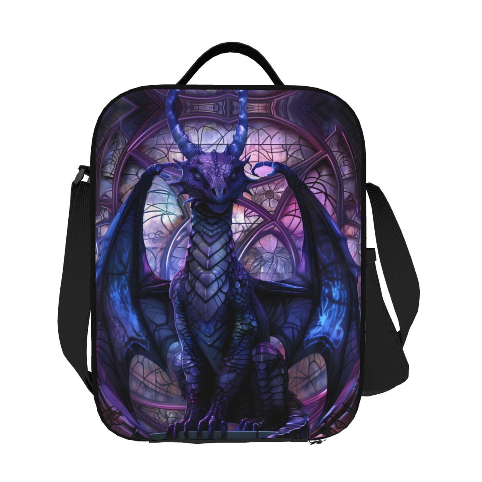 Ratiio Fantasy Dragon In Cathedral Print Lunch Box - Reusable Lunch Bag ...