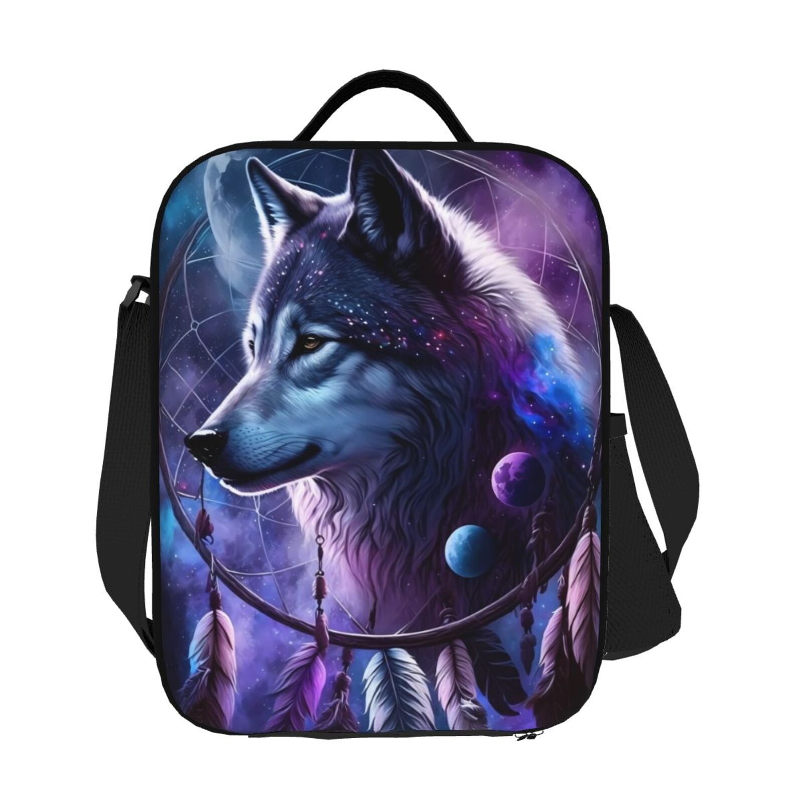 Ratiio Feathered Wolf Print Lunch Box - Reusable Lunch Bag Men Adult ...