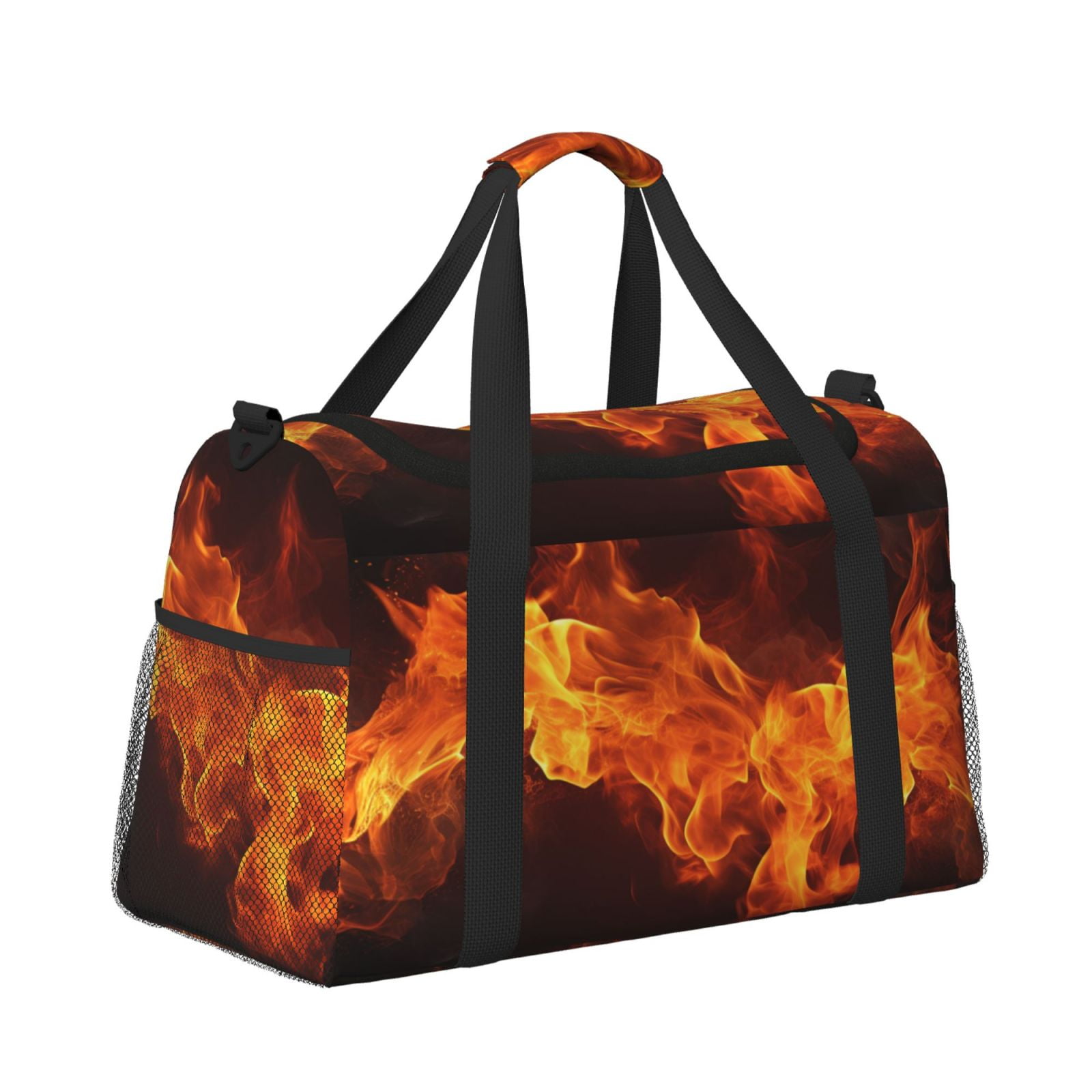 Ratiio Fiery Orange Flames Energy Pattern Hand Travel Bag, Weekender ...