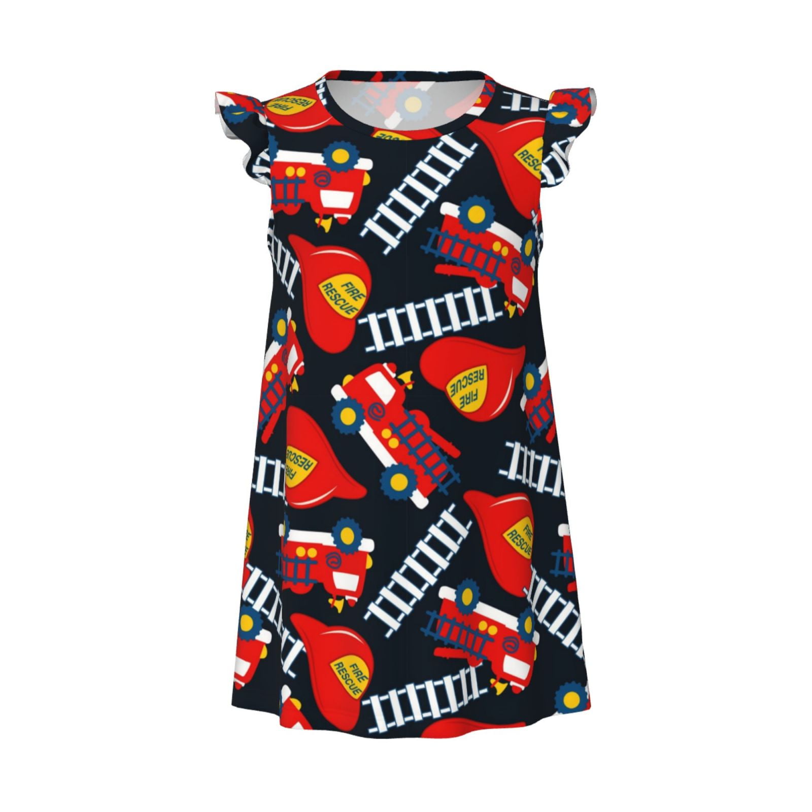 Ratiio Fire Rescue With Red Helmet And Truck Print Girls Nightgowns ...