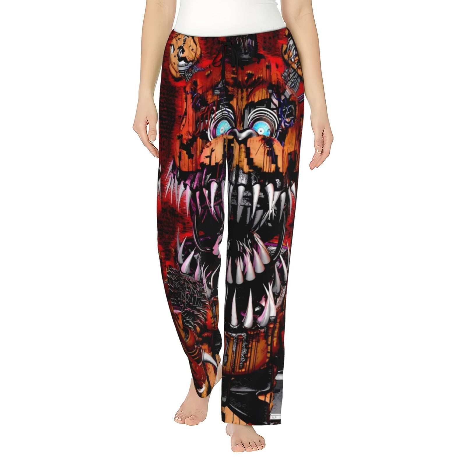Ratiio Five Nights At Freddy'S Print Women Soft Pajama Long Pants, Comfy Wide Leg Lounge Pants ...