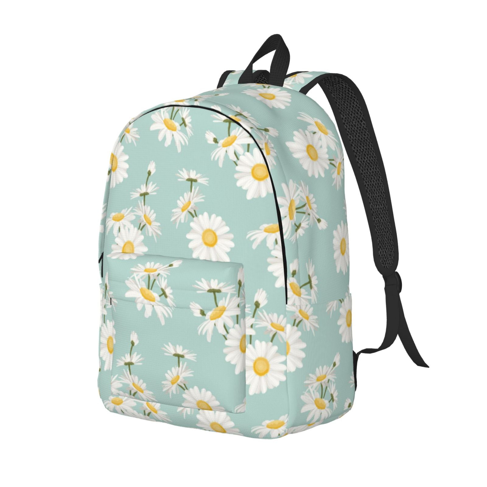 Ratiio Floral Daisy Print Canvas Backpack for Women & Men Retro ...