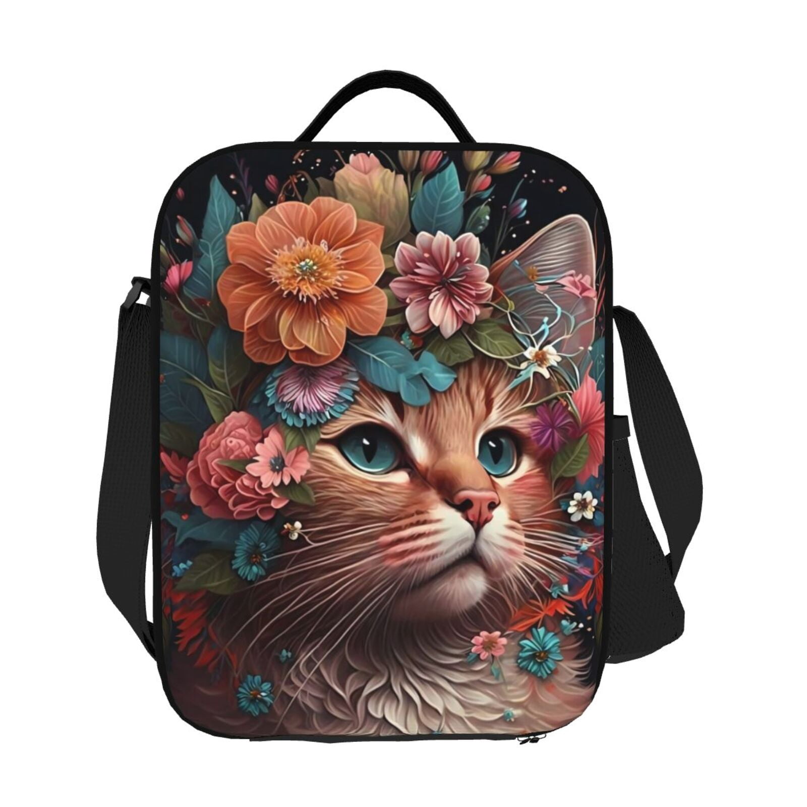 Ratiio Flower Crown Cat Print Lunch Box - Reusable Lunch Bag Men Adult ...
