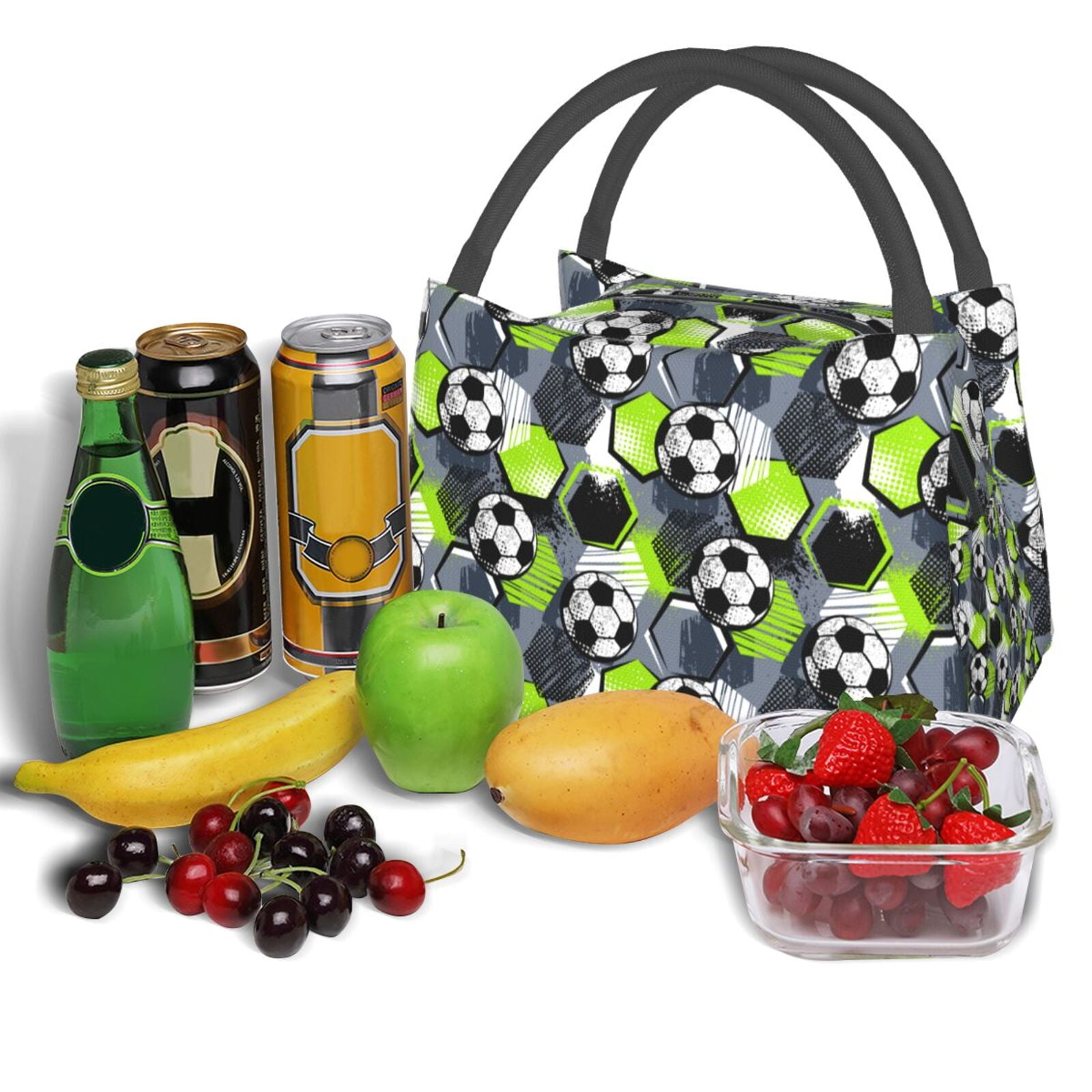 Ratiio Football Pattern Portable Insulation Lunch Bag, Insulated Food ...