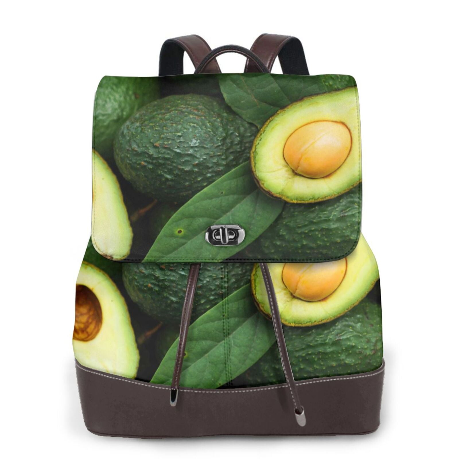 Ratiio Fresh Avocados Pattern Womens Backpack Purse Leather Backpack Purse for Women Travel ...