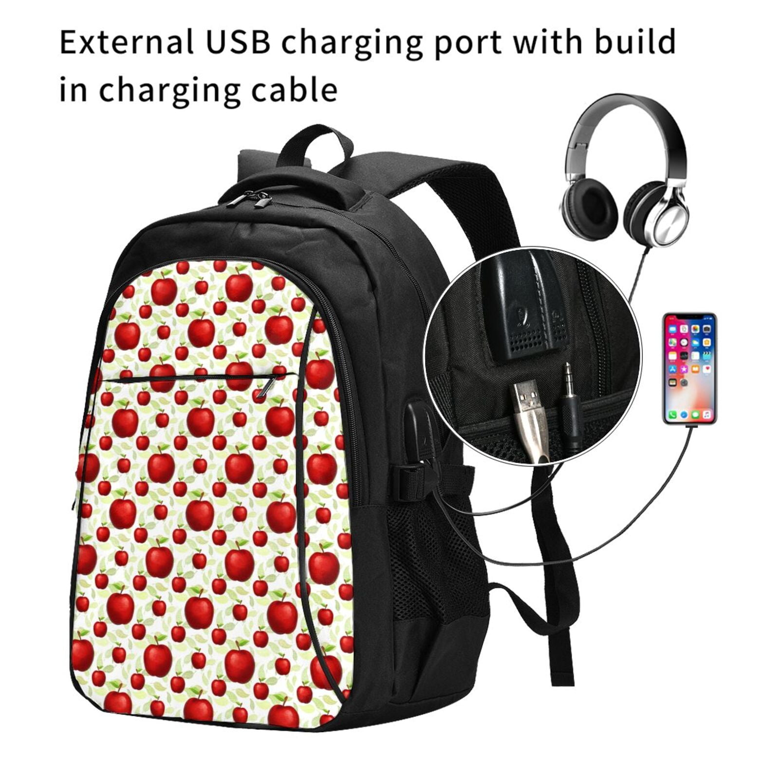Ratiio Fruit Apples Print Travel Laptop Backpack,Slim Sturdy Laptops ...