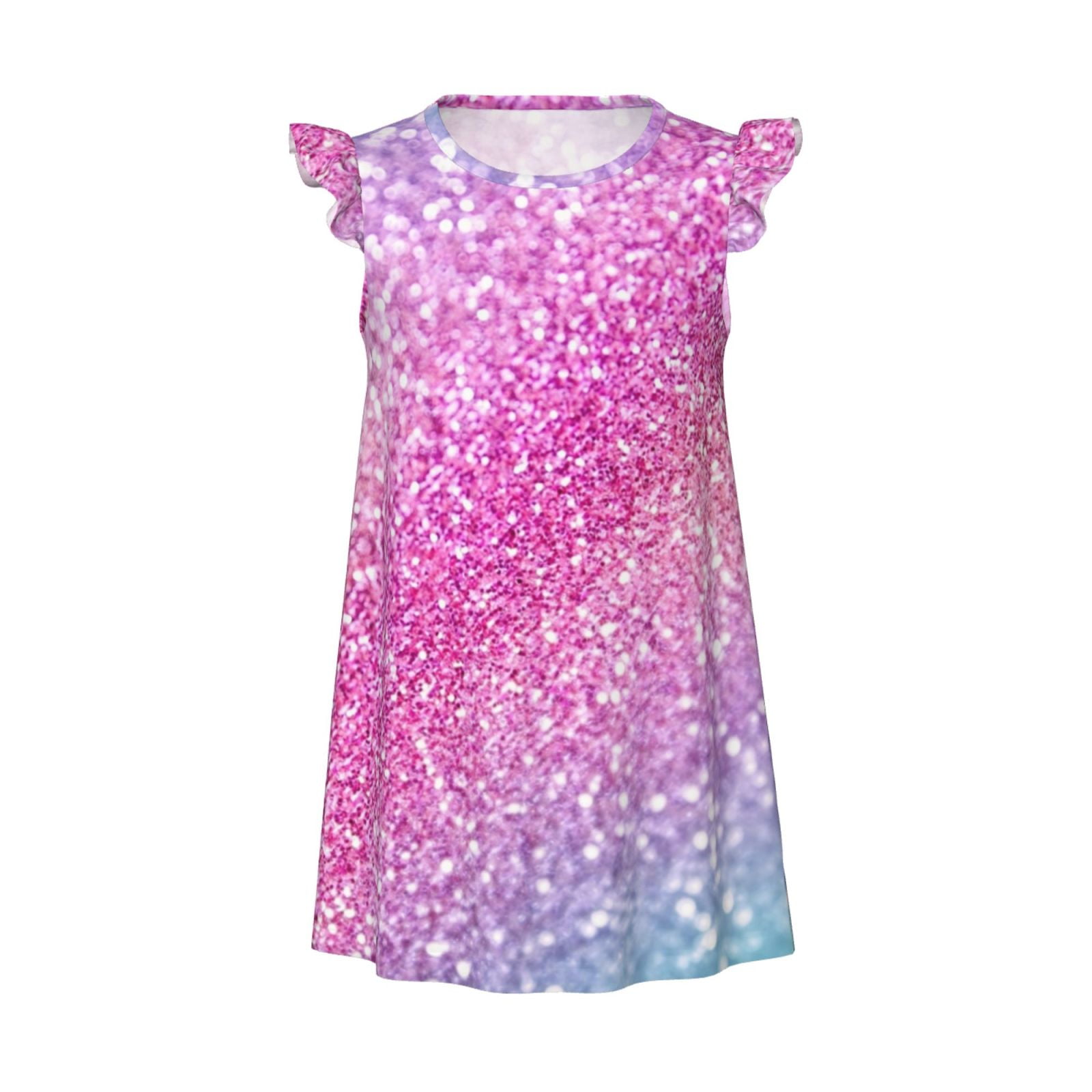 Ratiio Fun Rainbow Print Girls Nightgowns, Princess Pajama Dresses for ...