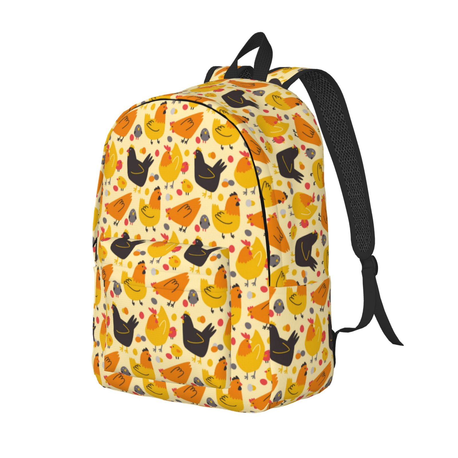 Ratiio Funny Chicken Print Canvas Backpack for Women & Men Retro ...