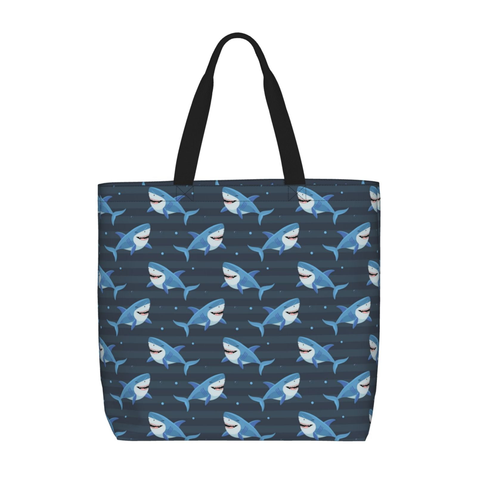 Ratiio Funny Sharks Print Reusable Grocery Bag Shopping Bags with ...