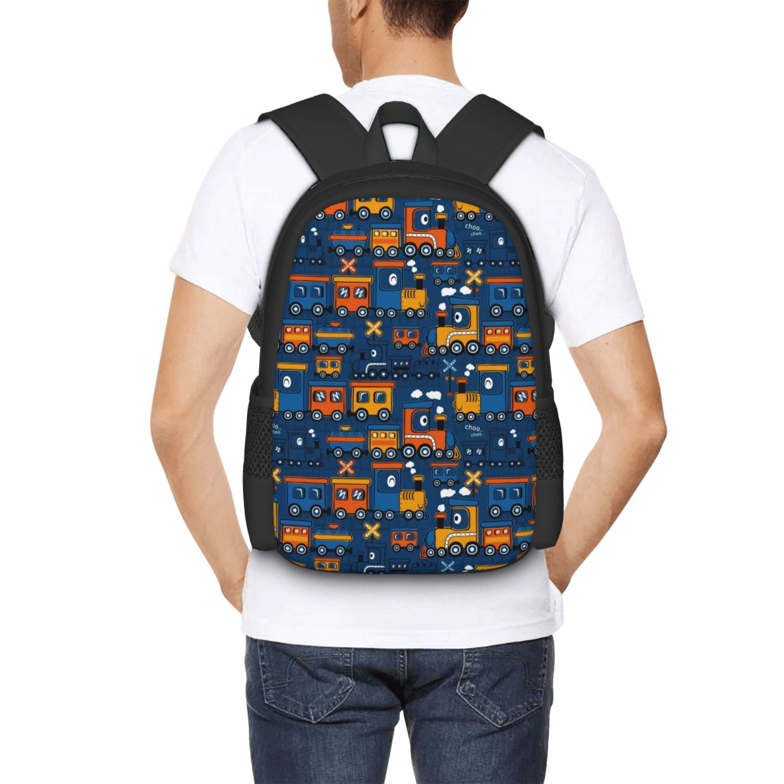 Ratiio Funny Steam Train Backpack for Men and Women - Durable 600D ...
