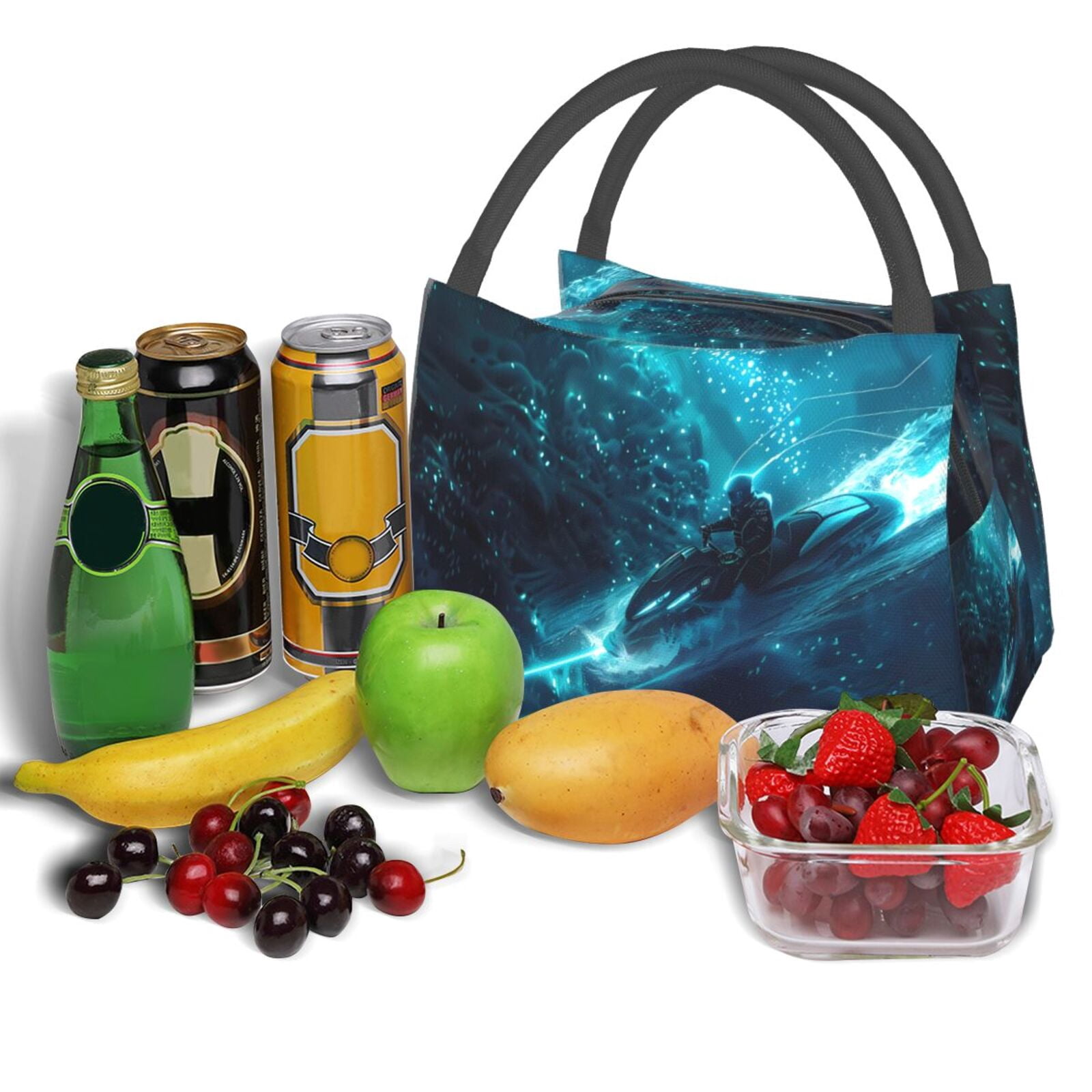 Ratiio Futuristic Jet Ski Adventure Pattern Portable Insulation Lunch ...