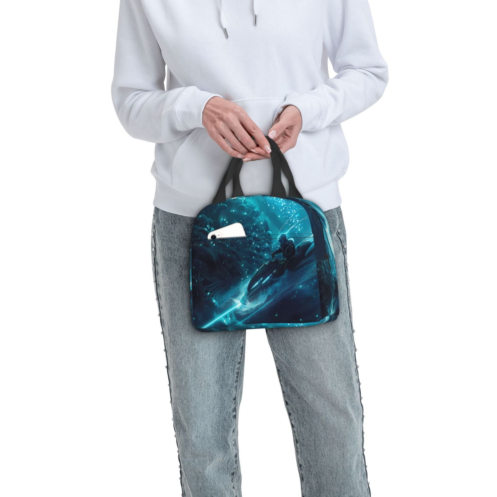 Ratiio Futuristic Jet Ski Adventure Print Lunch Bag Lunch Box Insulated ...