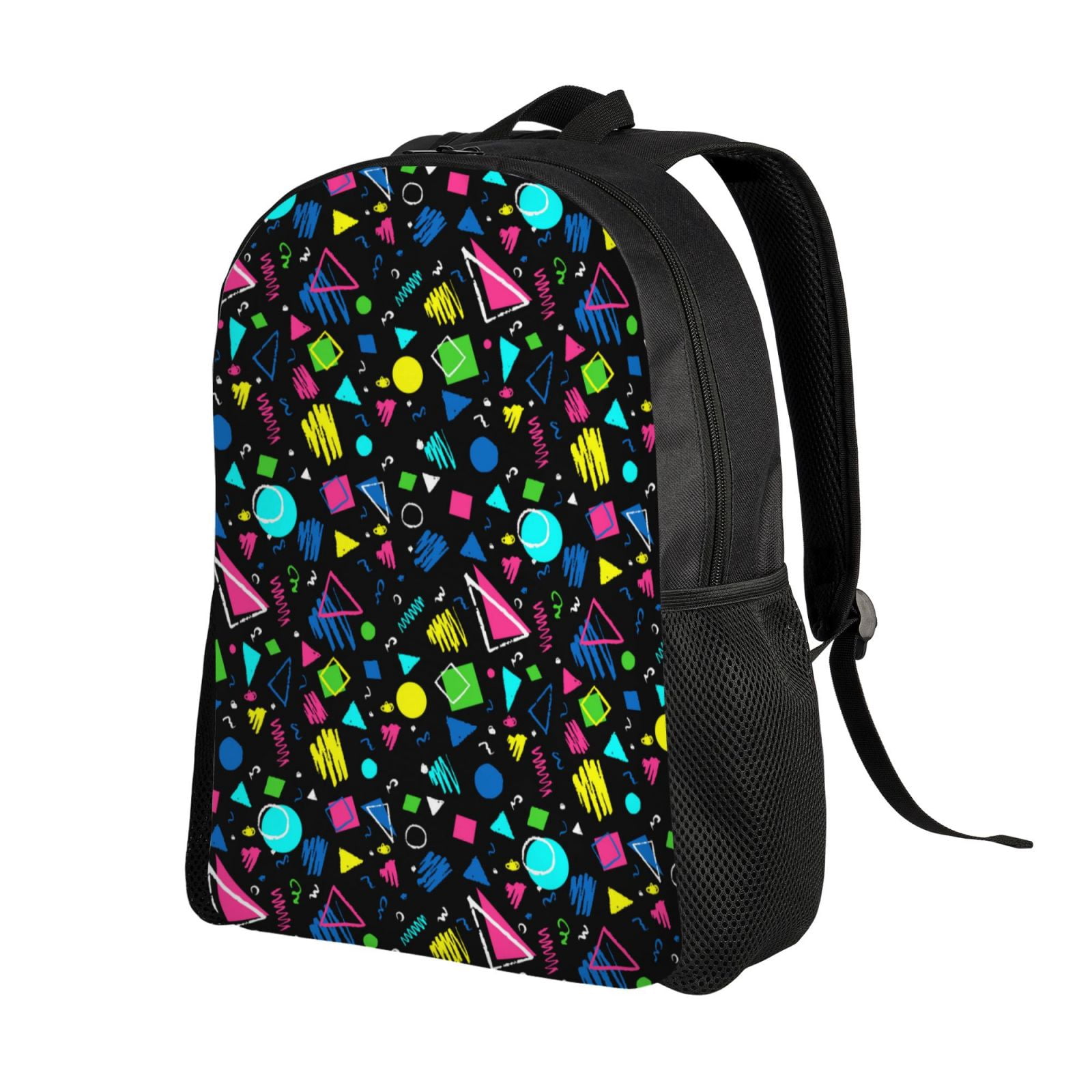 Ratiio Geometric 1980s Styled Print Backpack with Padded 15-inch Laptop ...
