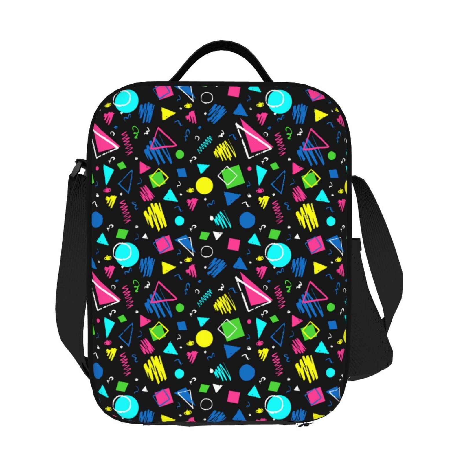 Ratiio Geometric 1980s Styled Print Lunch Box - Reusable Lunch Bag Men ...