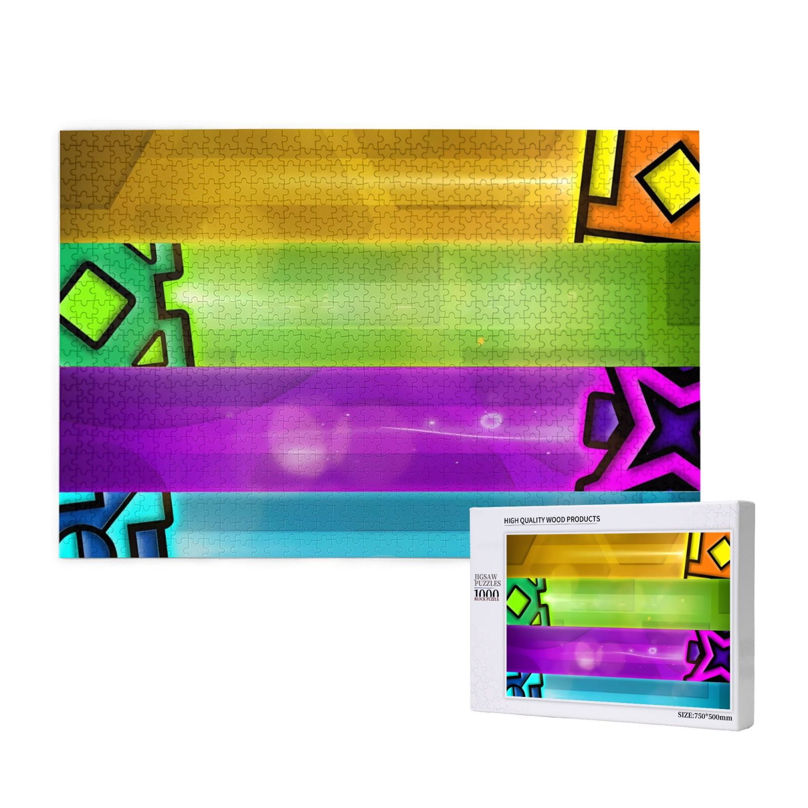 Ratiio Geometry Dash Print 1000 Piece Jigsaw Puzzle for Adults ...