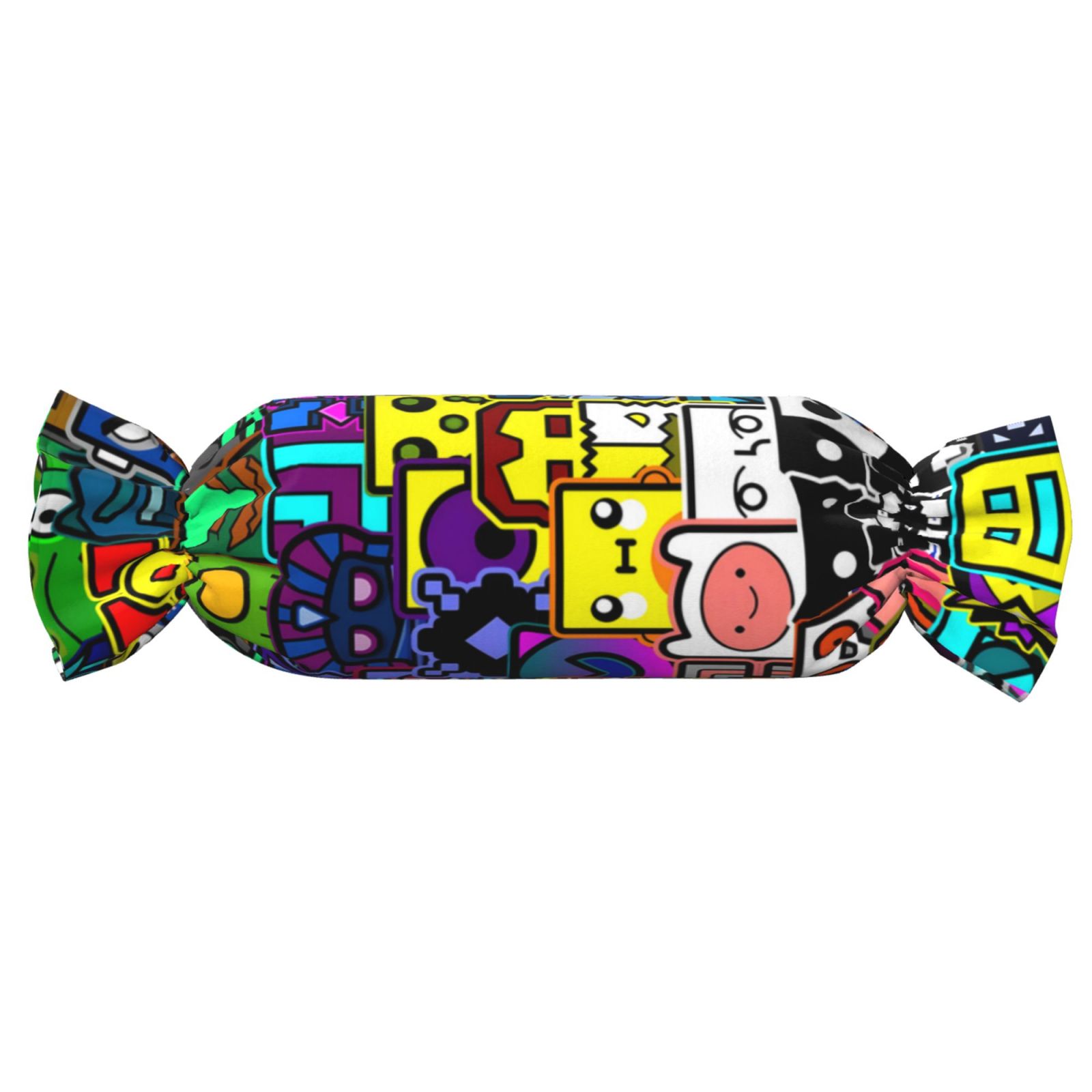 Ratiio Geometry Dash Print Candy Cylindrical Pillow Neck Support, Body ...