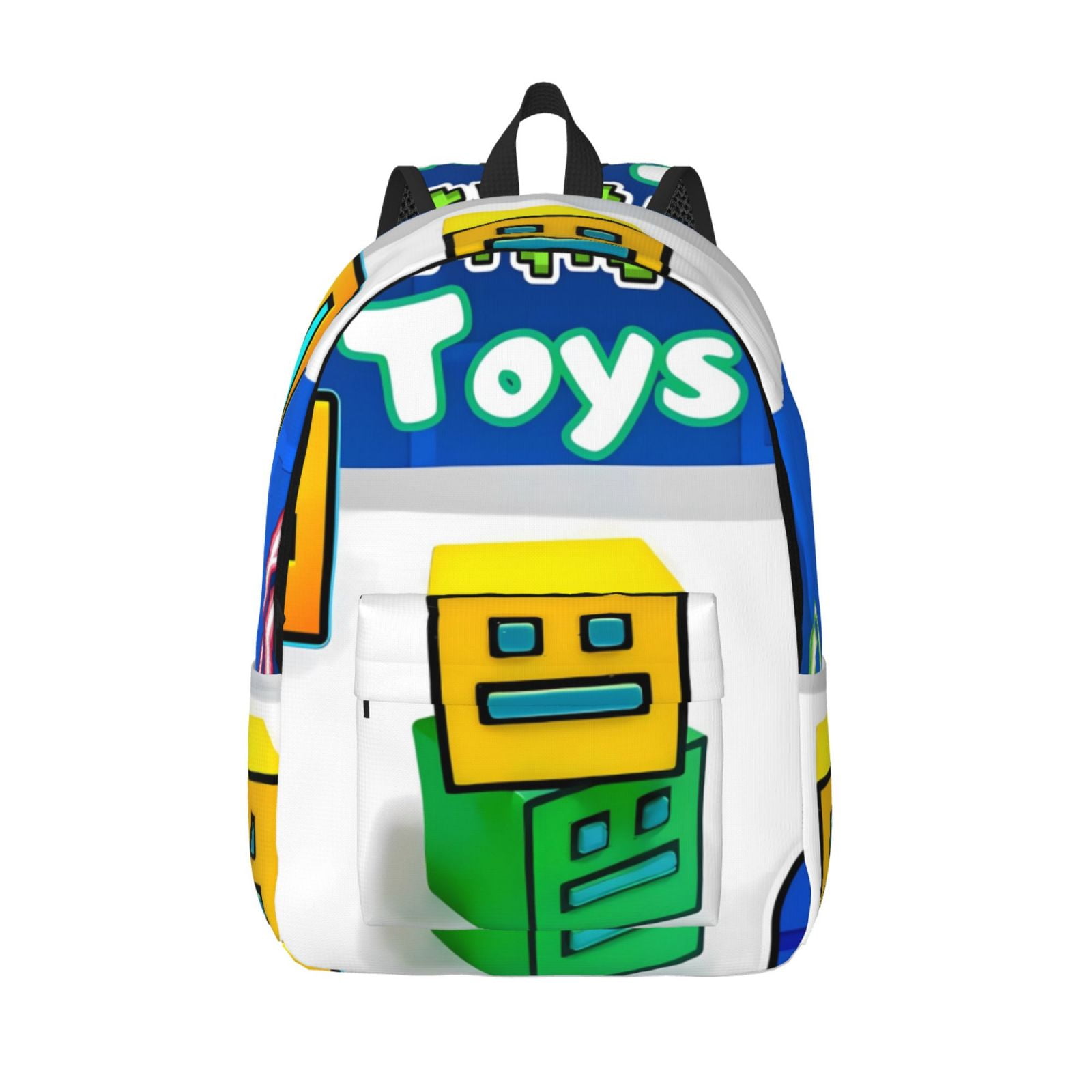 Ratiio Geometry Dash Print Canvas Backpack for Women & Men Retro ...
