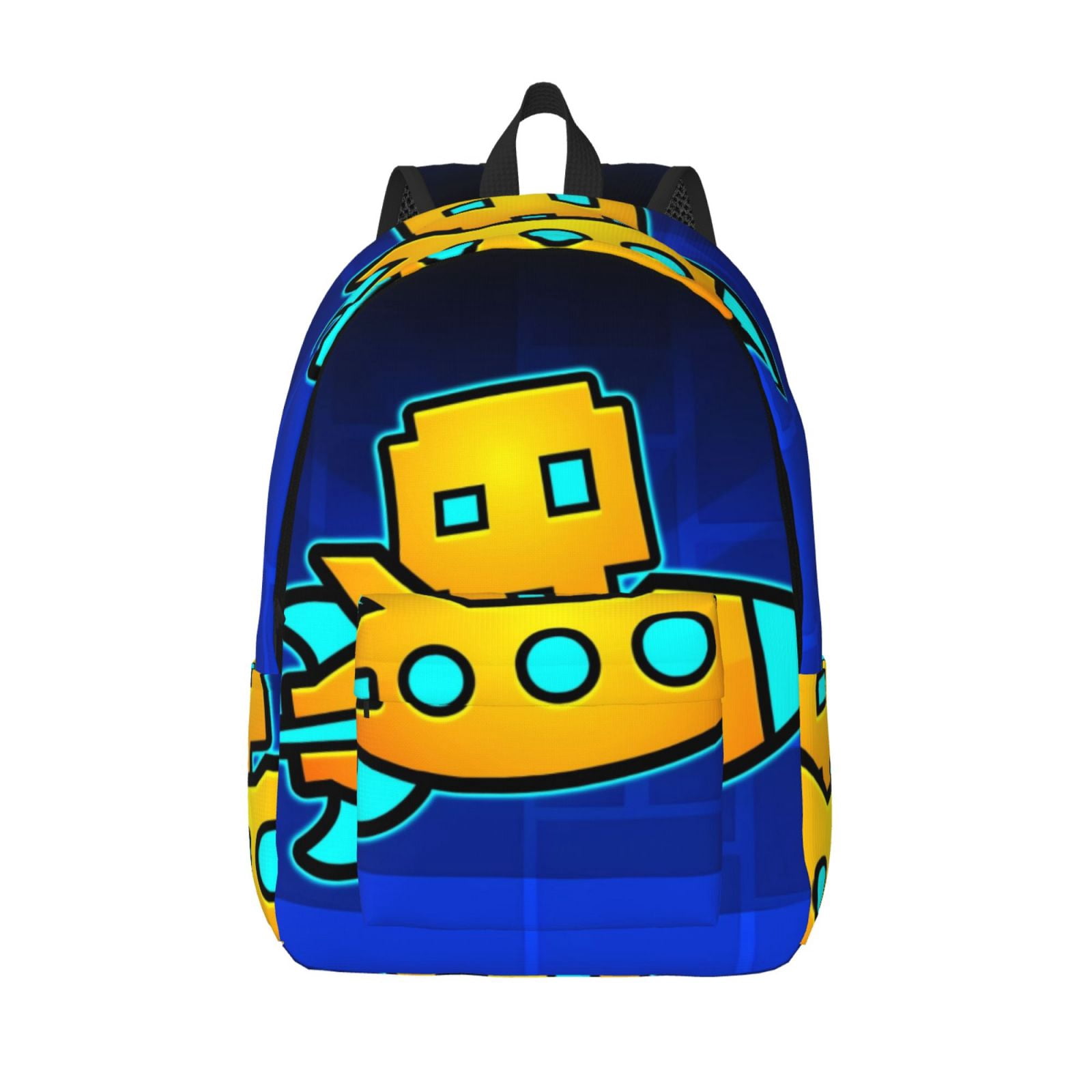 Ratiio Geometry Dash Print Canvas Backpack for Women & Men Retro ...