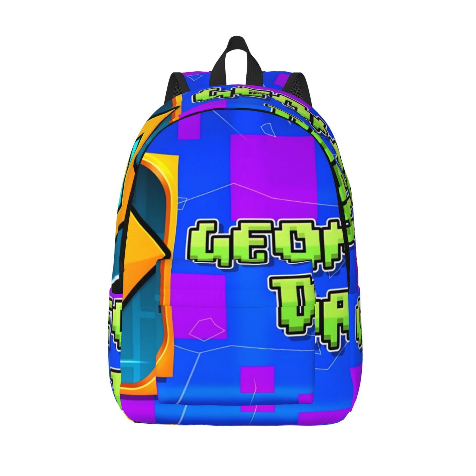 Ratiio Geometry Dash Print Canvas Backpack for Women & Men Retro ...