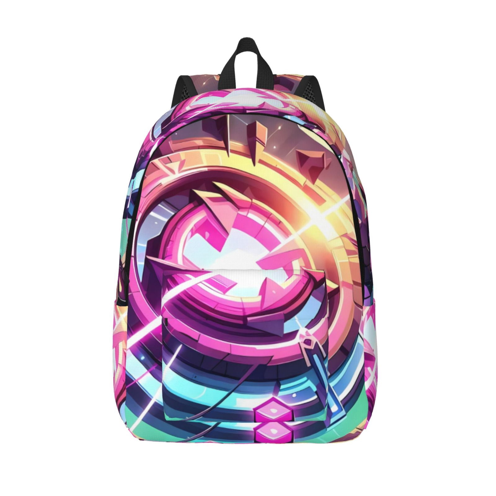 Ratiio Geometry Dash Print Canvas Backpack for Women & Men Retro ...