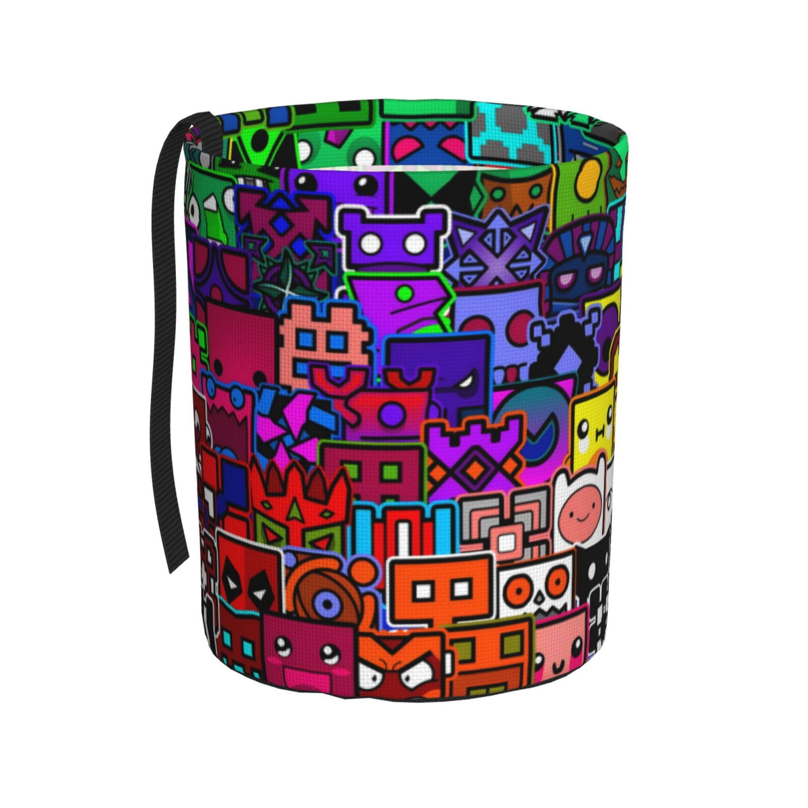 Ratiio Geometry Dash Print Car Trash Can,Mini Collapsible Pop-up Car ...